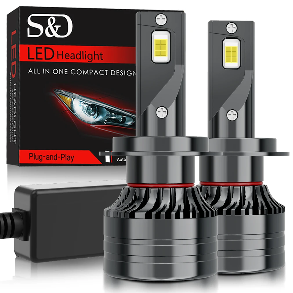 Bombilla LED Canbus para faro delantero de coche, luz CSP 9005, 9012 K, 12V, 24V, 60000LM, H7 ...