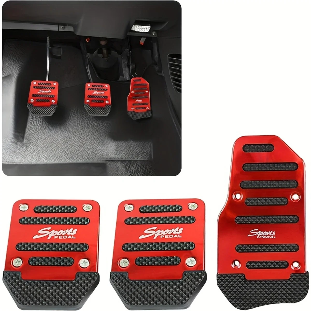 1set Car Pedal Protection Cover Car Brake Accelerator Pedal Manual Gear ...