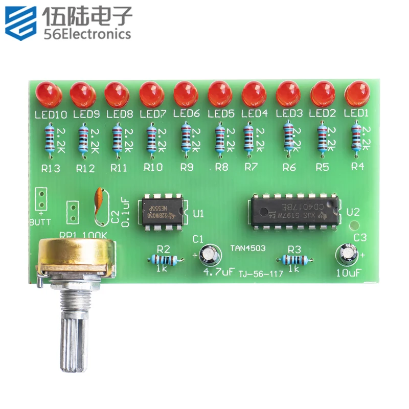 NE555-CD4017-10-way-LED-Water-Lamp-Welding-Circuit-Board-DIY-Kit ...