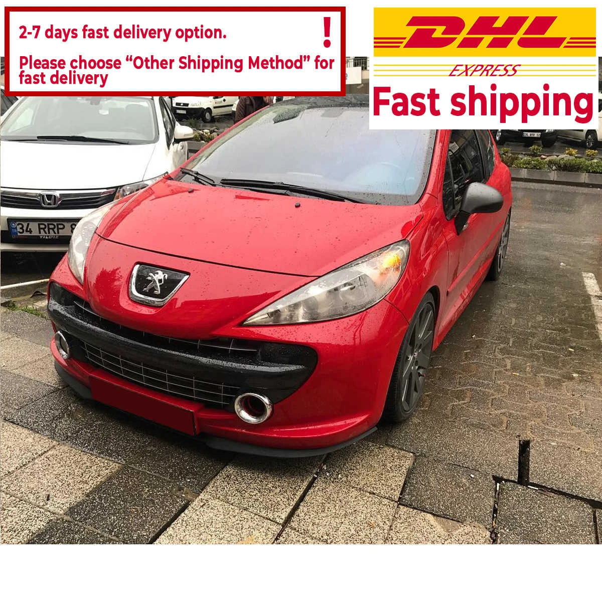 For Peugeot 207 Cupra R Front Spoiler Front Bumper Euro Spoiler Lip ...