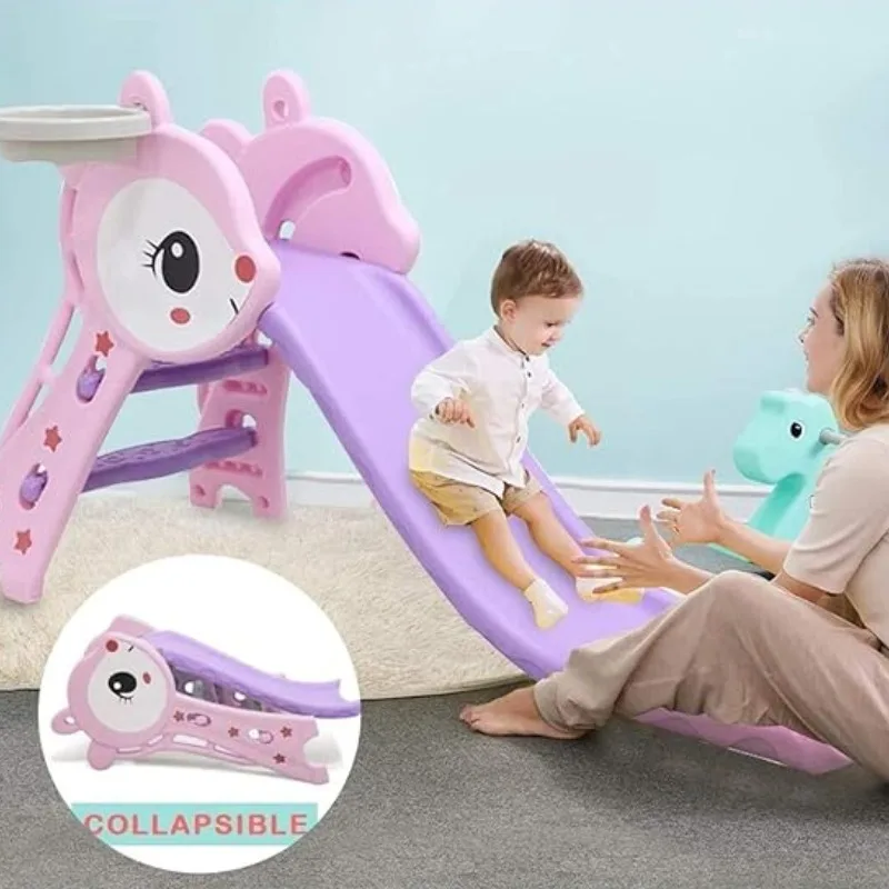 Kids-Slide-Safety-Folding-Slide-Fox-Freestanding-Slides-with-Basketball ...