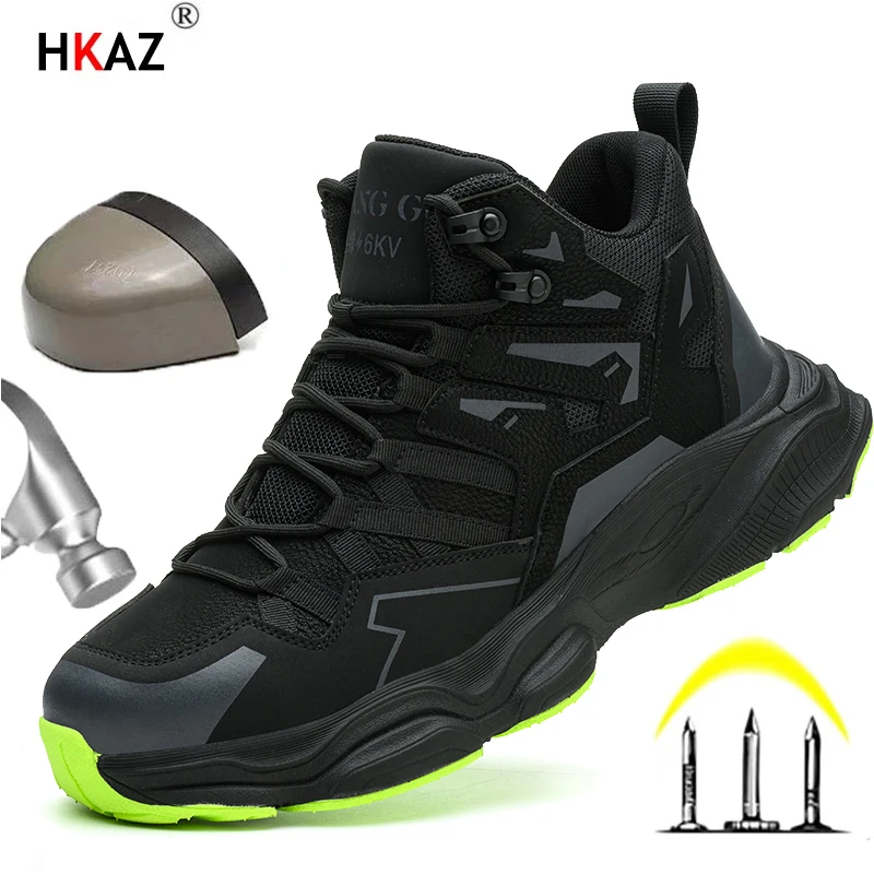 High Top Safety Shoes Men Steel Toe Work Shoes Men Women Work Safety ...