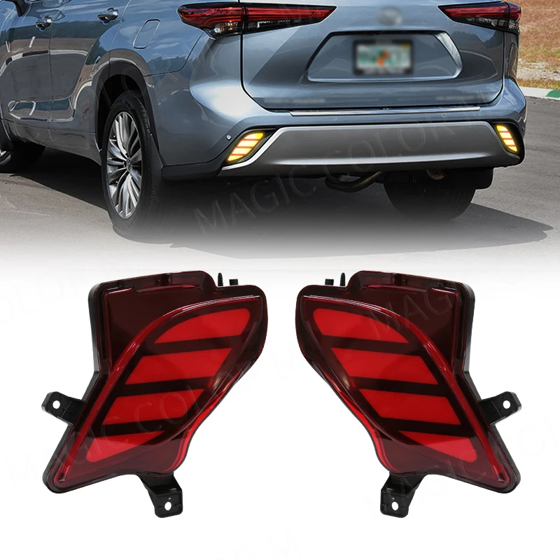 For-Toyota-Highlander-2020-2021LED-Rear-Bumper-Reflector-Lights-Fog ...