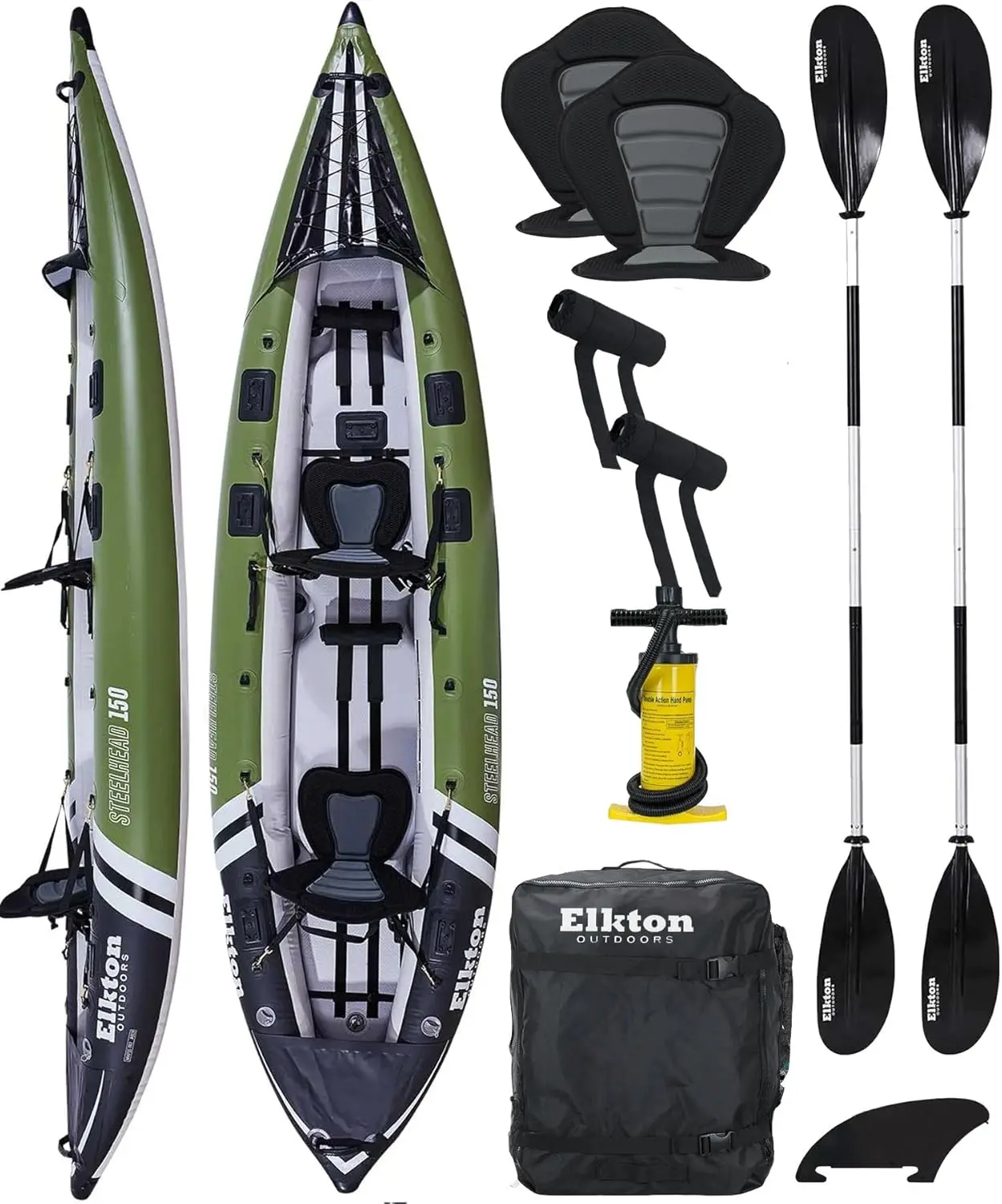 Steelhead-Inflatable-Fishing-Kayak-Angler-Blow-Up-Kayak-includes-Paddle ...