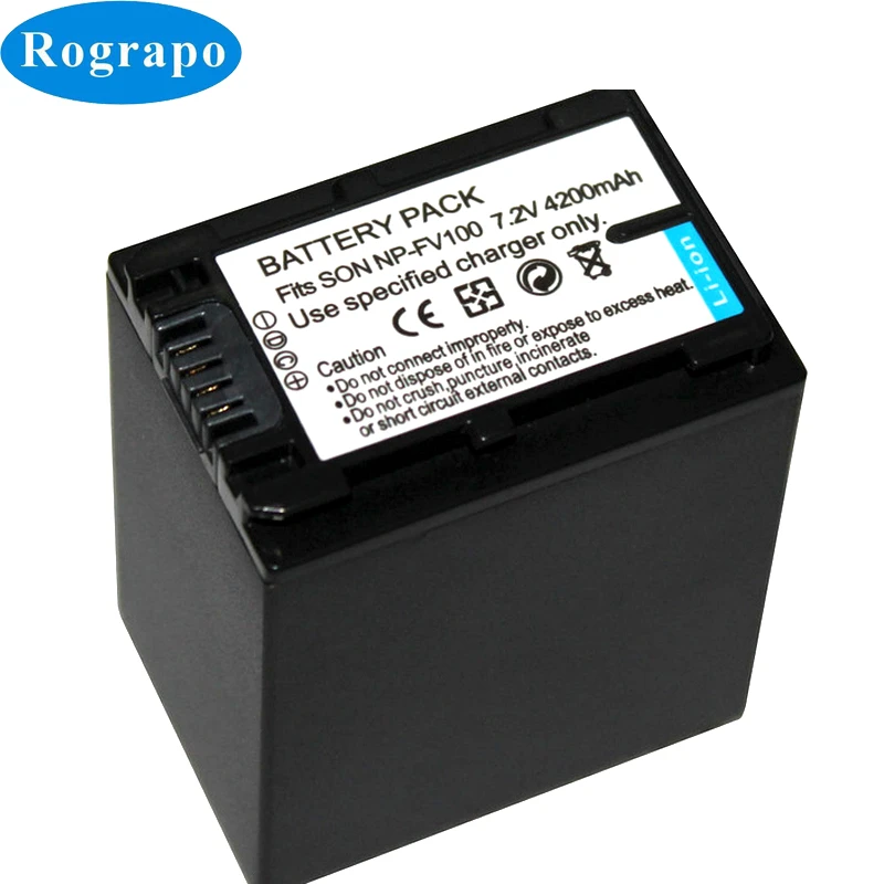 New 4200mAh NP FV100 NP FV100 Camera Battery For Sony HDR XR550/E HDR CX110 HDR HC3 HDR SR1E DCR ...