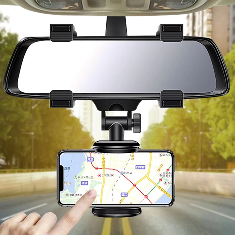 Universal-360-Rotatable-Car-Rearview-Mirror-Mount-Stand-Holder-Stand ...