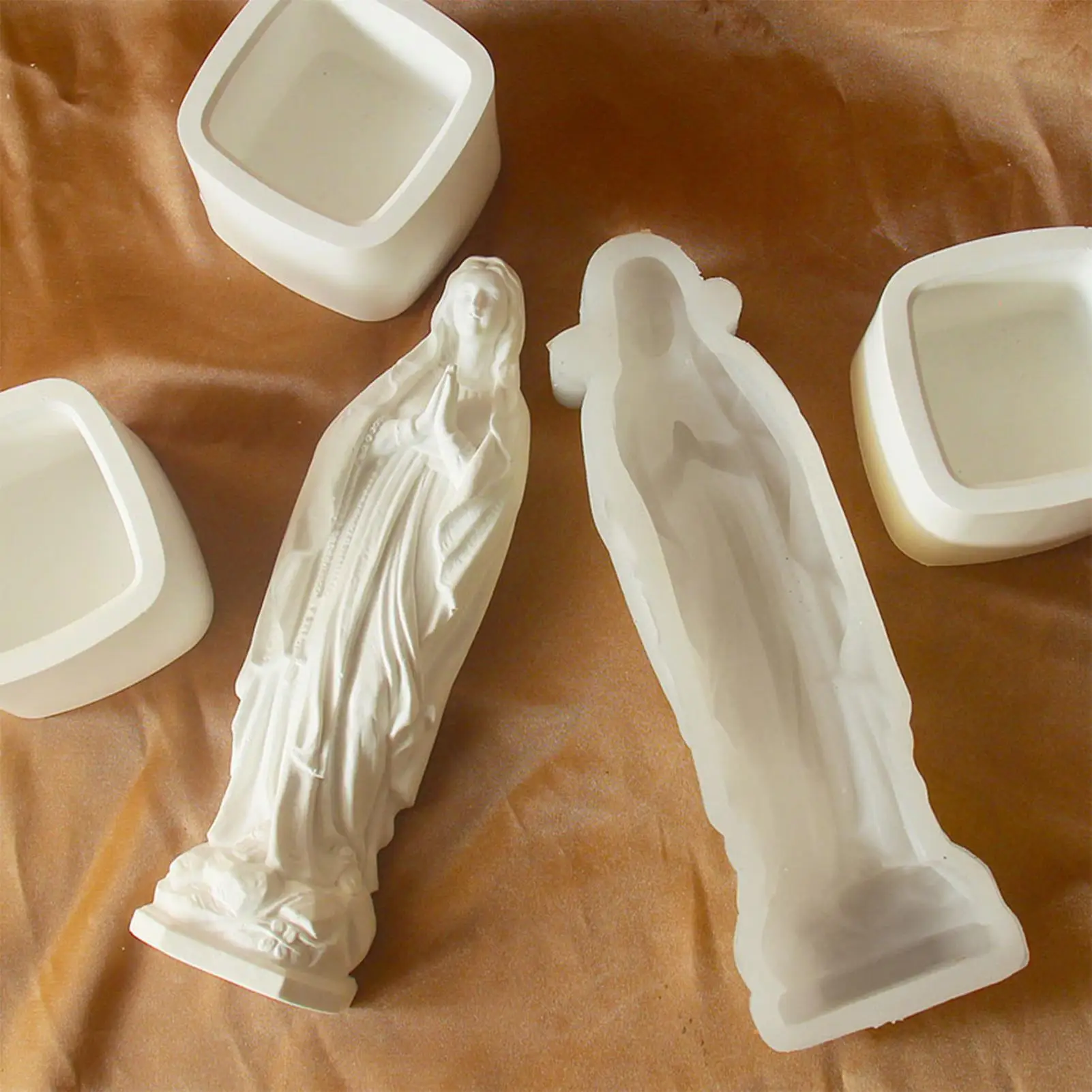 Virgin Mary Silicone Candle Mold 3D Christian Religious Figurine Resin ...