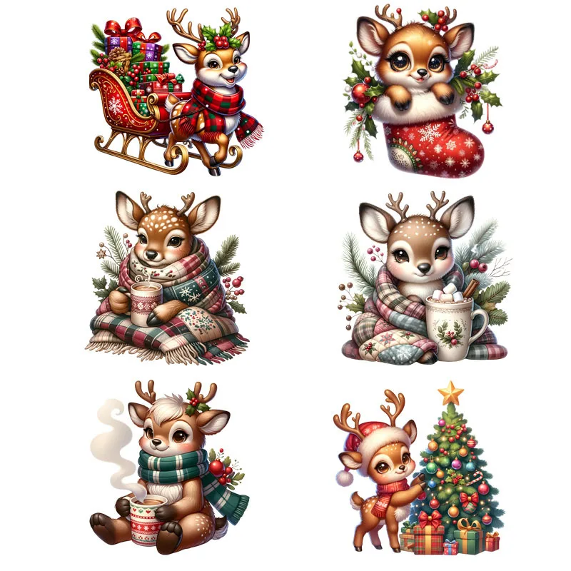 Deer Christmas Bambi thumper Cartoon Patches for Clothes Heat Transfer ...