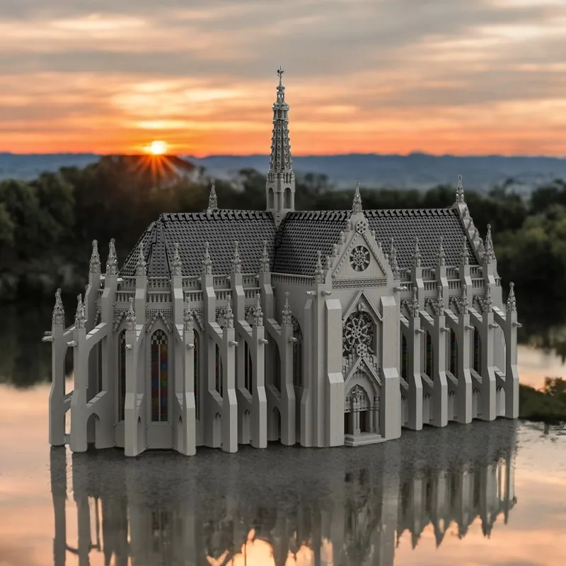 17992pcs Cathedral of Saint Remigius Model Building Blocks - Medieval ...