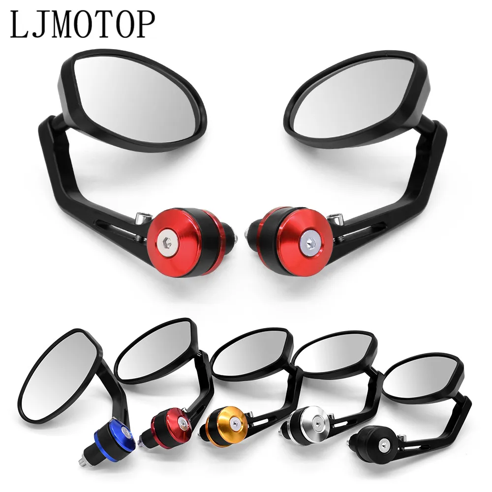 CNC Motorcycle Mirror 7/8" Handle Bar End Aluminum Rearview Mirrors For ...