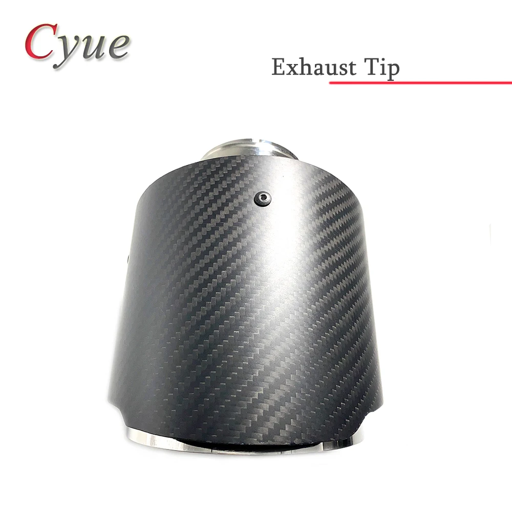 1Piece-Muffler-Pipe-Car-Exhaust-Systems-Matte-Carbon-Tailpipe-Outlet ...