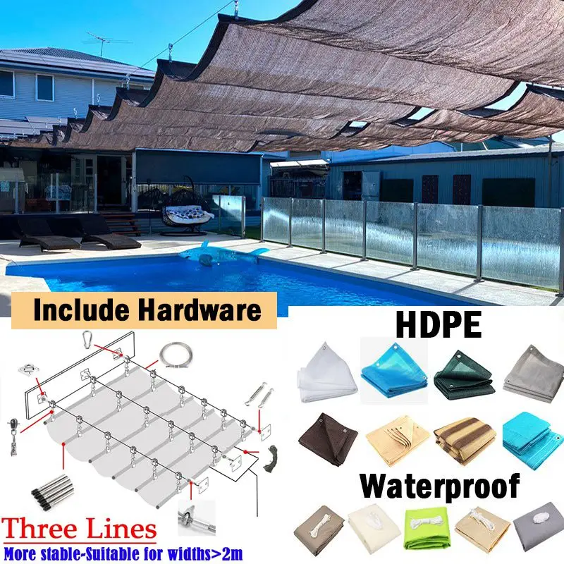 3m-Wide-Telescopic-Wave-Sun-Shade-Net-Garden-Courtyard-Pergola ...