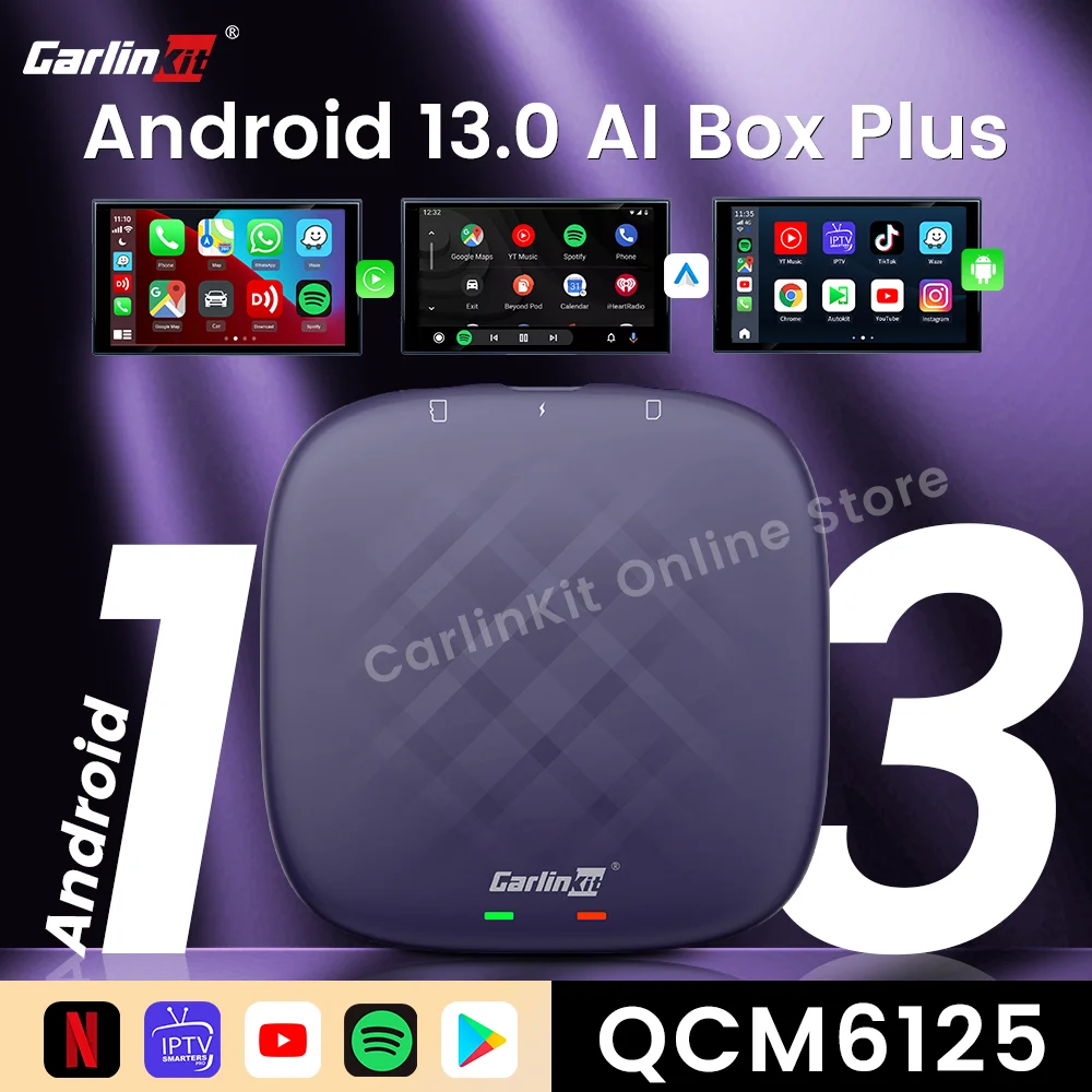 Carlinkit Android 13 Ai Box 8 Core Tv Box CarPlay Wireless Android Auto GNSS Youtube Netfilx ...