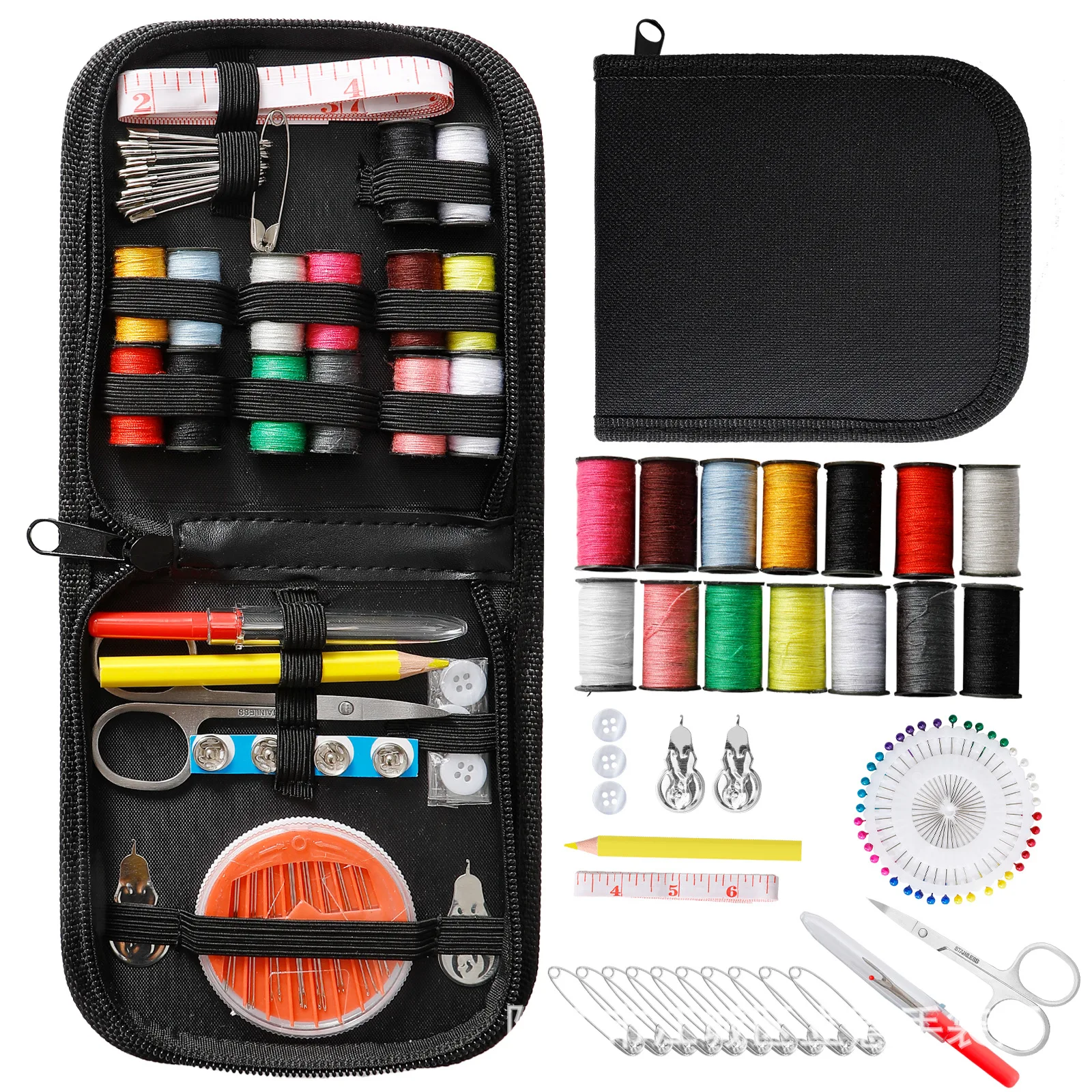 98Pcs-Premium-Sewing-Kit-Portable-Needle-and-Thread-Kit-for-Beginners ...