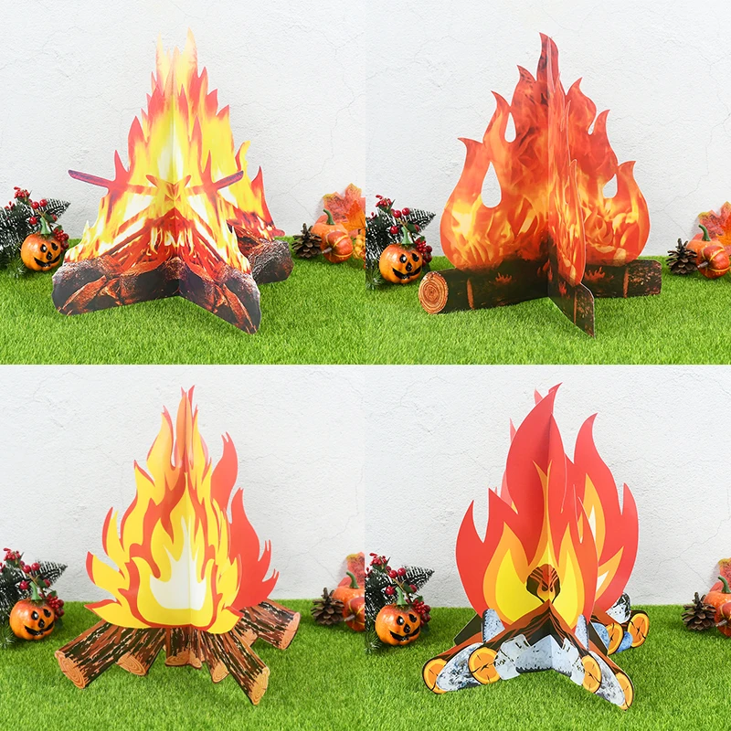 1-3Pcs-Cardboard-Campfire-Centerpiece-Artificial-Fire-Fake-Flame ...