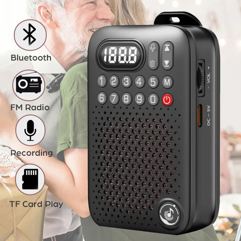 Mini Pocket FM Radio High Sensitivity Digital Radios Receiver Wireless ...