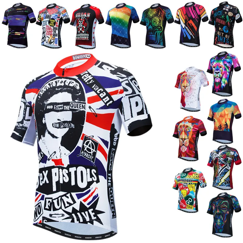 Weimostar Funny Cycling Jersey Men Summer MTB Bike Jersey Anti-UV ...