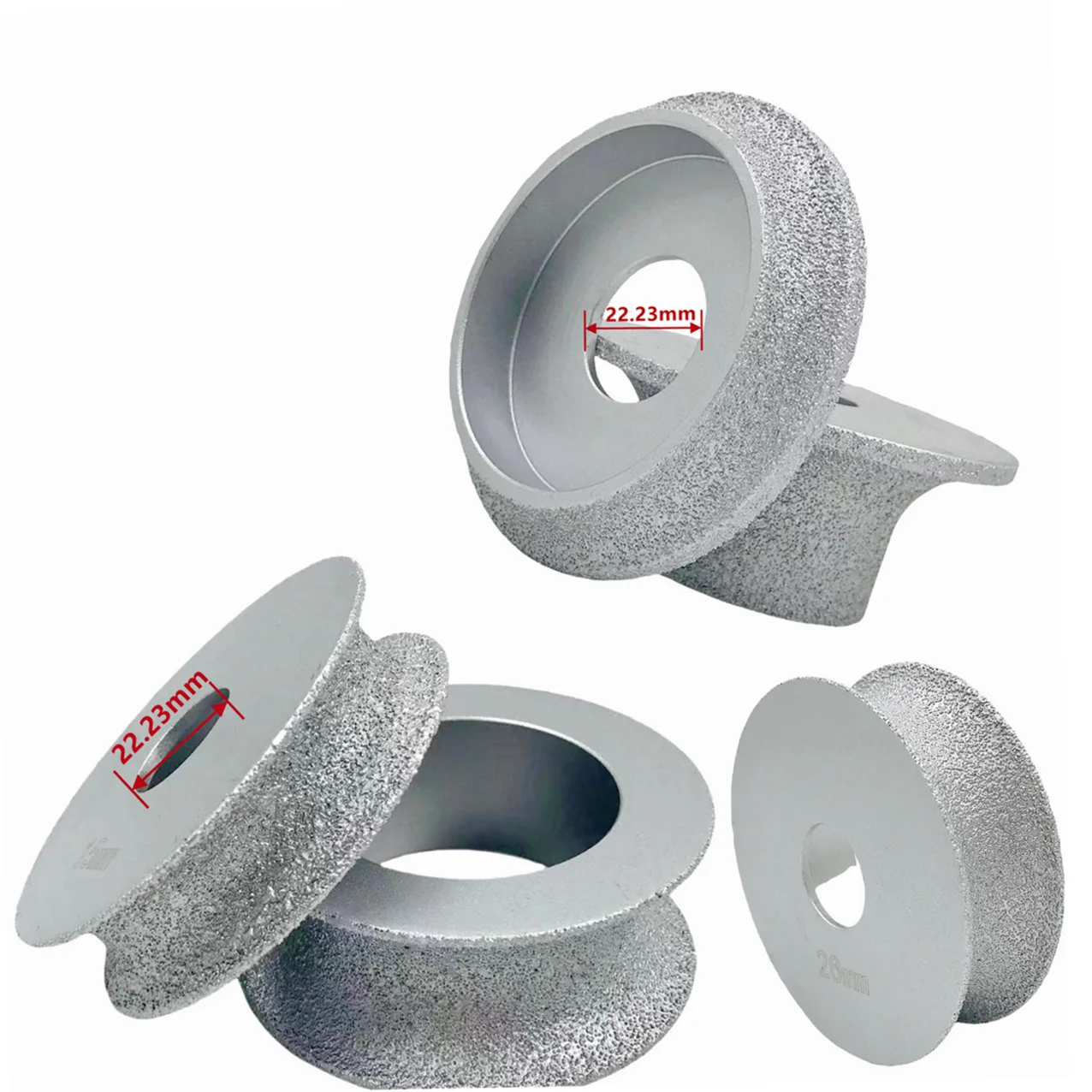 22.23mm 1PC Diamond Grinding Wheel Vacuum Brazed Demi-bullnose Edge ...