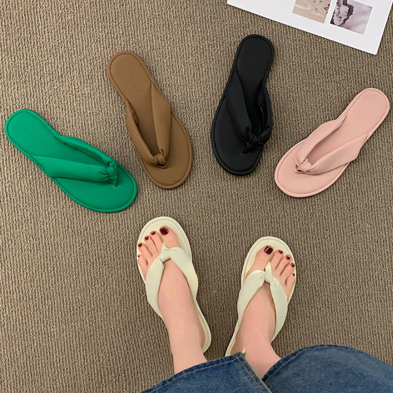 Solid-Color-Flip-Flops-Women-Korean-Style-Fashion-Large-Size-Shoes ...