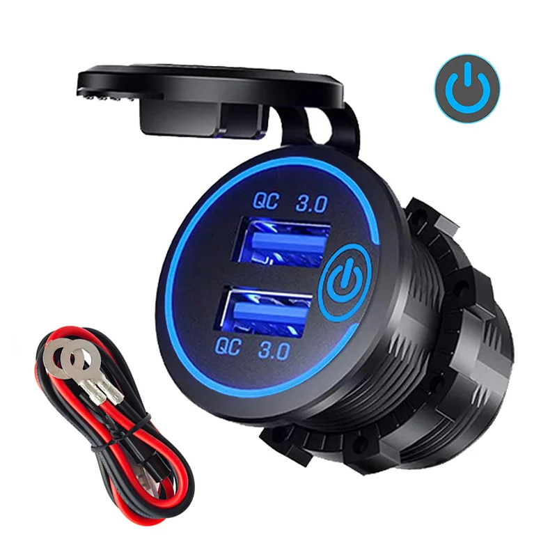 Quick-Charge-3-0-Dual-USB-Car-Charger-Waterproof-12V-24V-QC3-0-USB-Fast ...