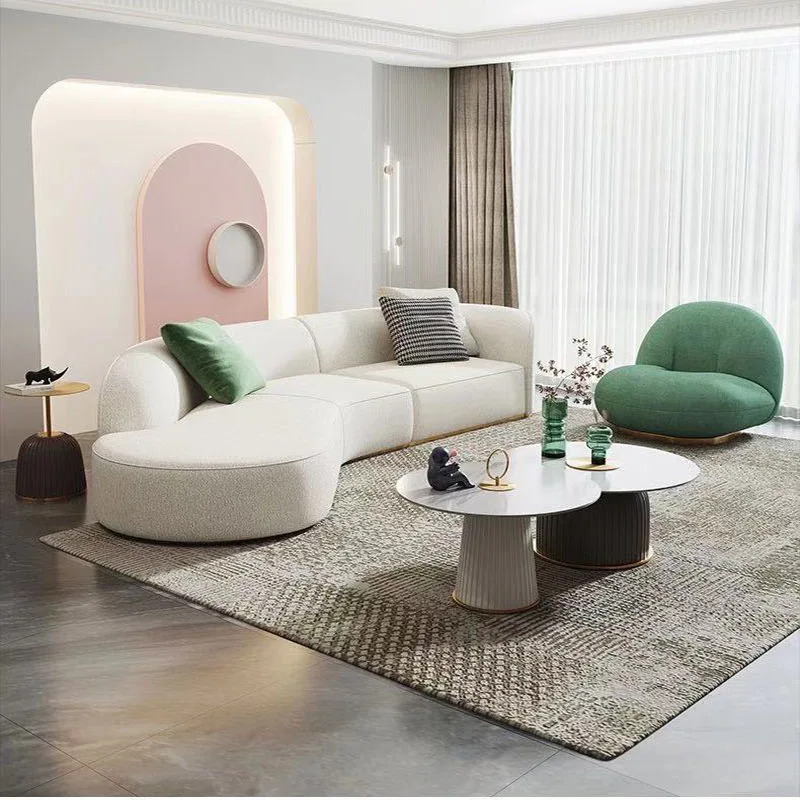 Nordic-arc-lamb-cashmere-sofa-combination-modern-household-living-room ...