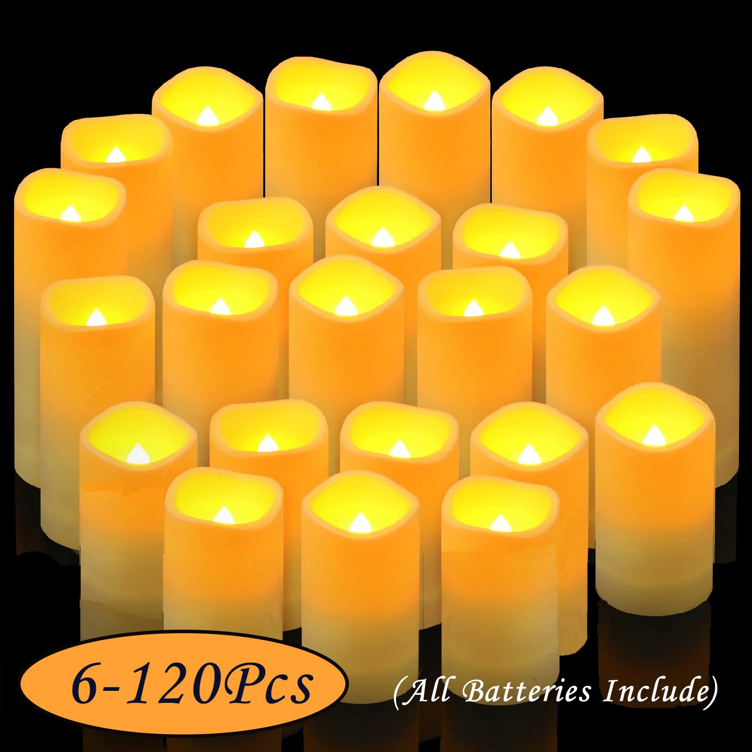 6-120Pcs-LED-Pillar-Candles-Battery-Powered-Flameless-Candles-Wedding ...