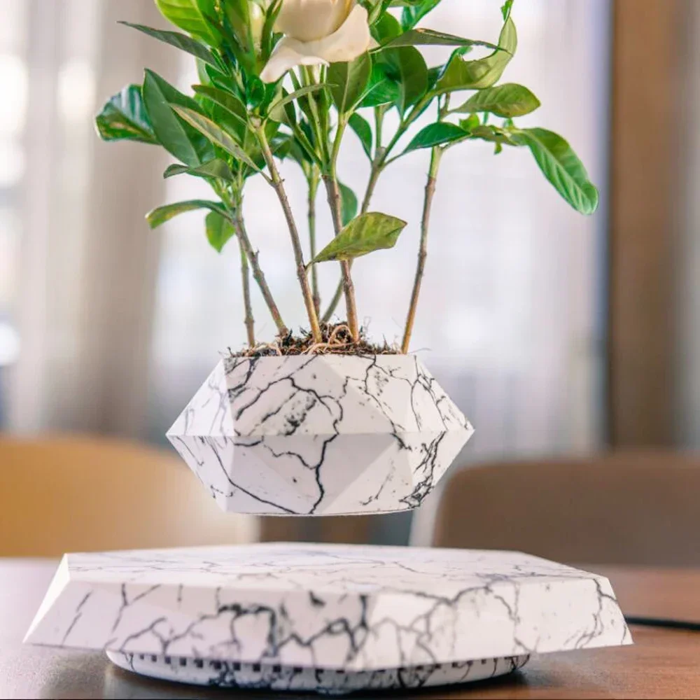 Levitating Air Bonsai Pot Rotation Flower Pot Planters Magnetic ...