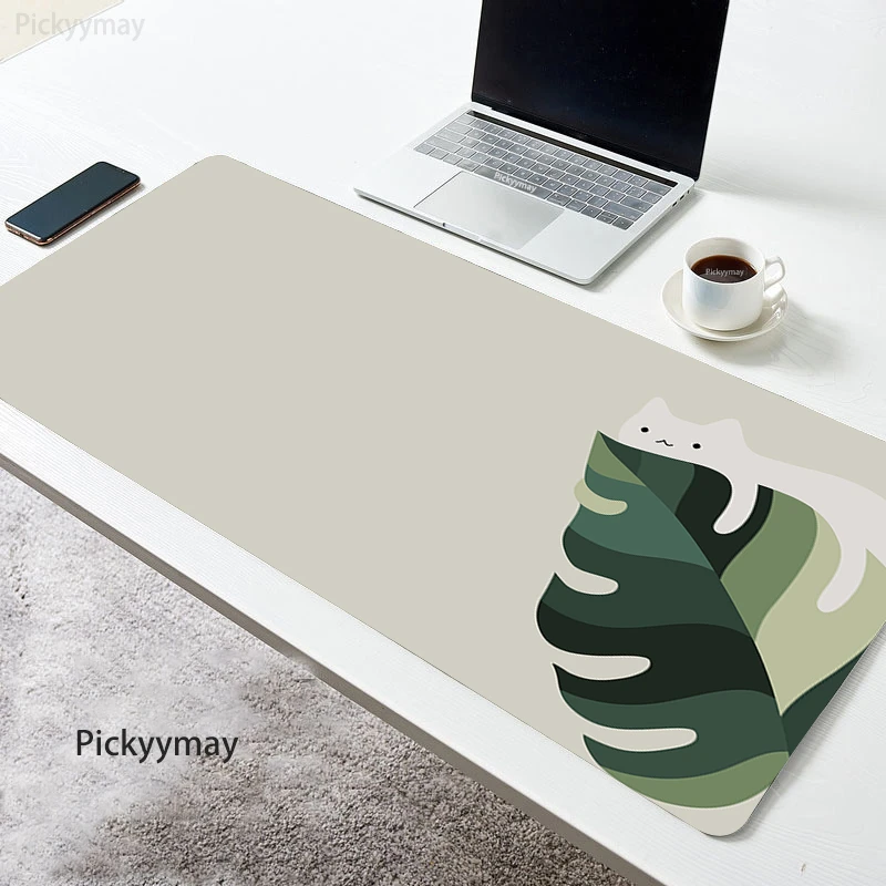 Large Mousepad Cute Cat Mousepads 900x400 Plant Keyboard Mat Desk Rug ...