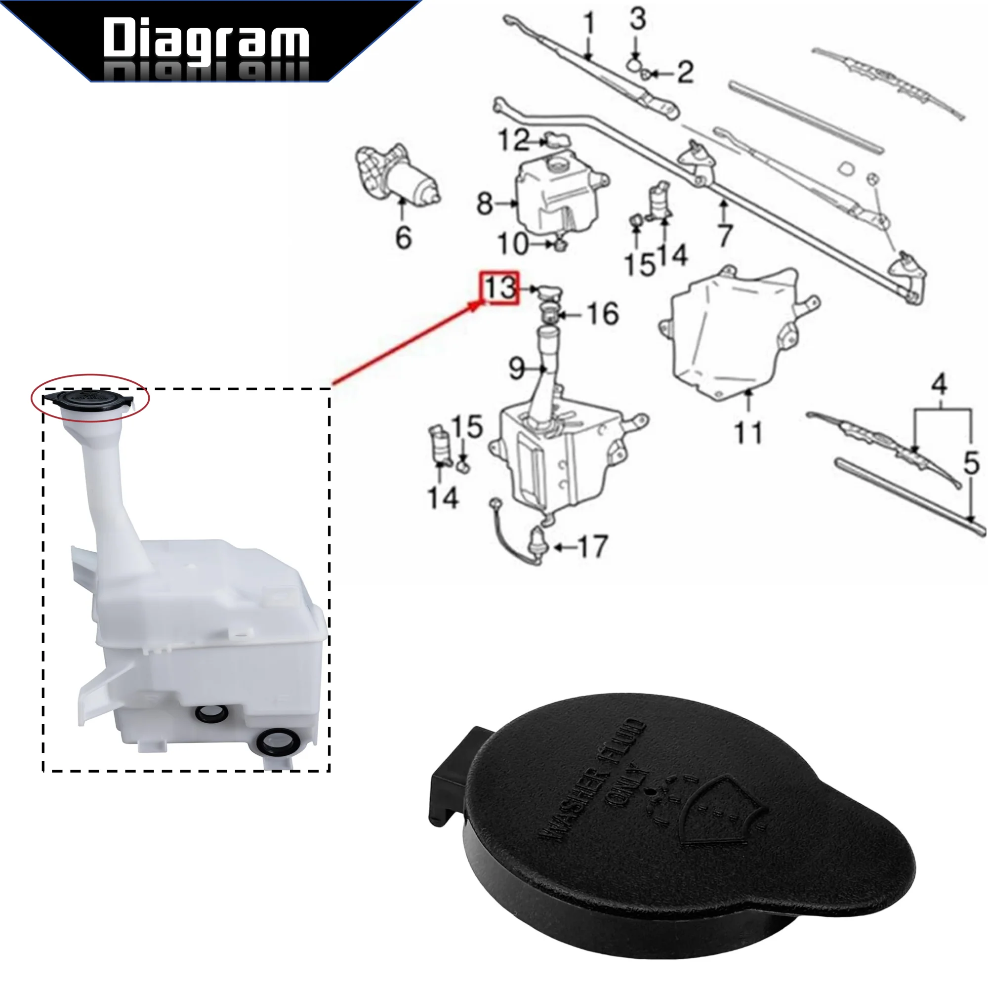 Windshield-Washer-Reservoir-Cap-85316-06021-For-Camry-2000-2006-Avalon ...