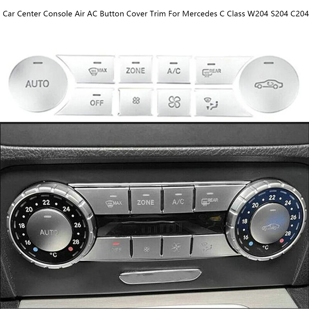 10Pcs/Set Car Center Console Air AC Button Cover Sticker For Mercedes ...