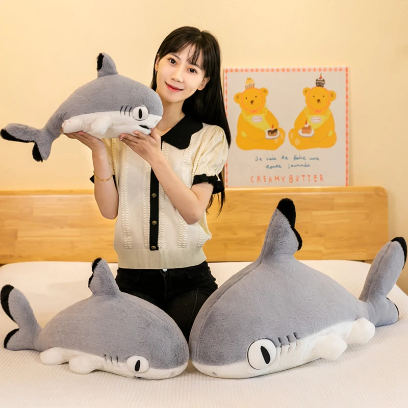 Shark Cat Plush Pillow Big Stuffed Animal Toy Fluffy Cute Plushie Doll ...