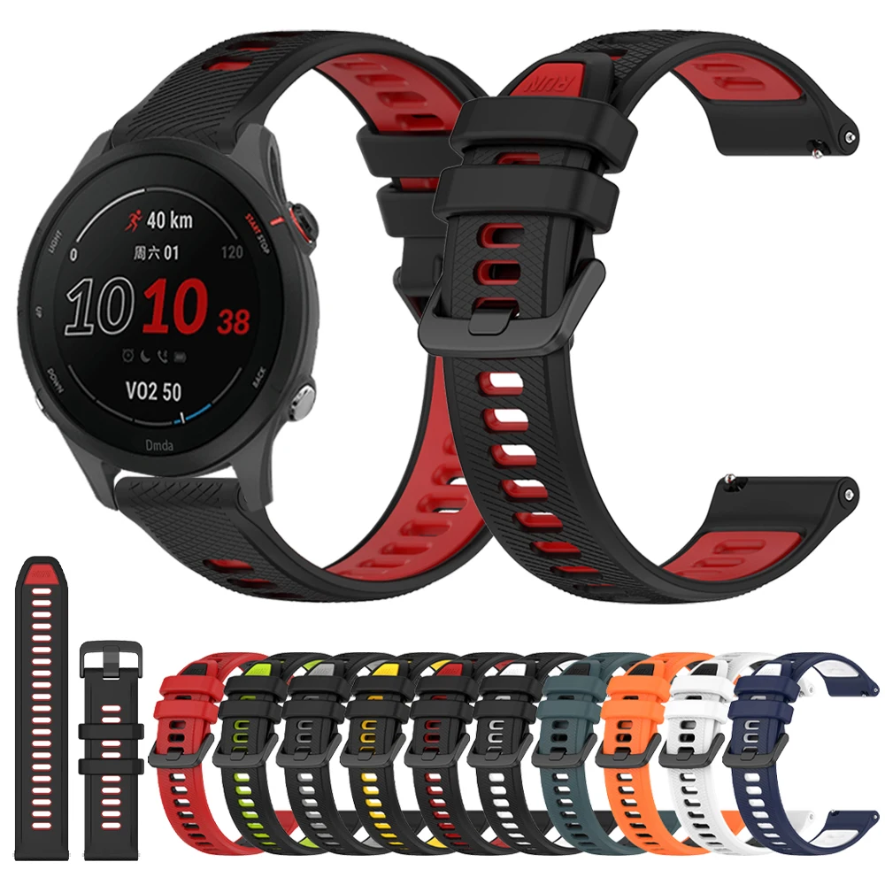 20mm-22mm-Silicone-Sport-Strap-For-Garmin-Forerunner-255-265-245-165 ...