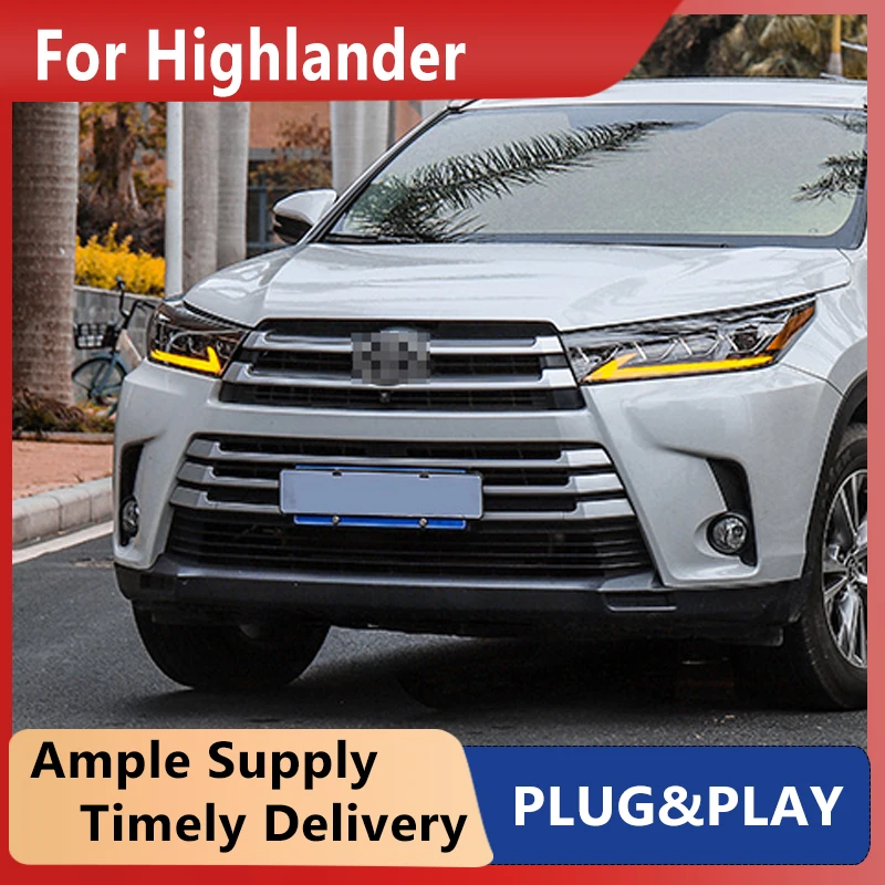 Head lamp For Toyota Highlander 2018-2021 LED Headlight DRL Dual Beam ...