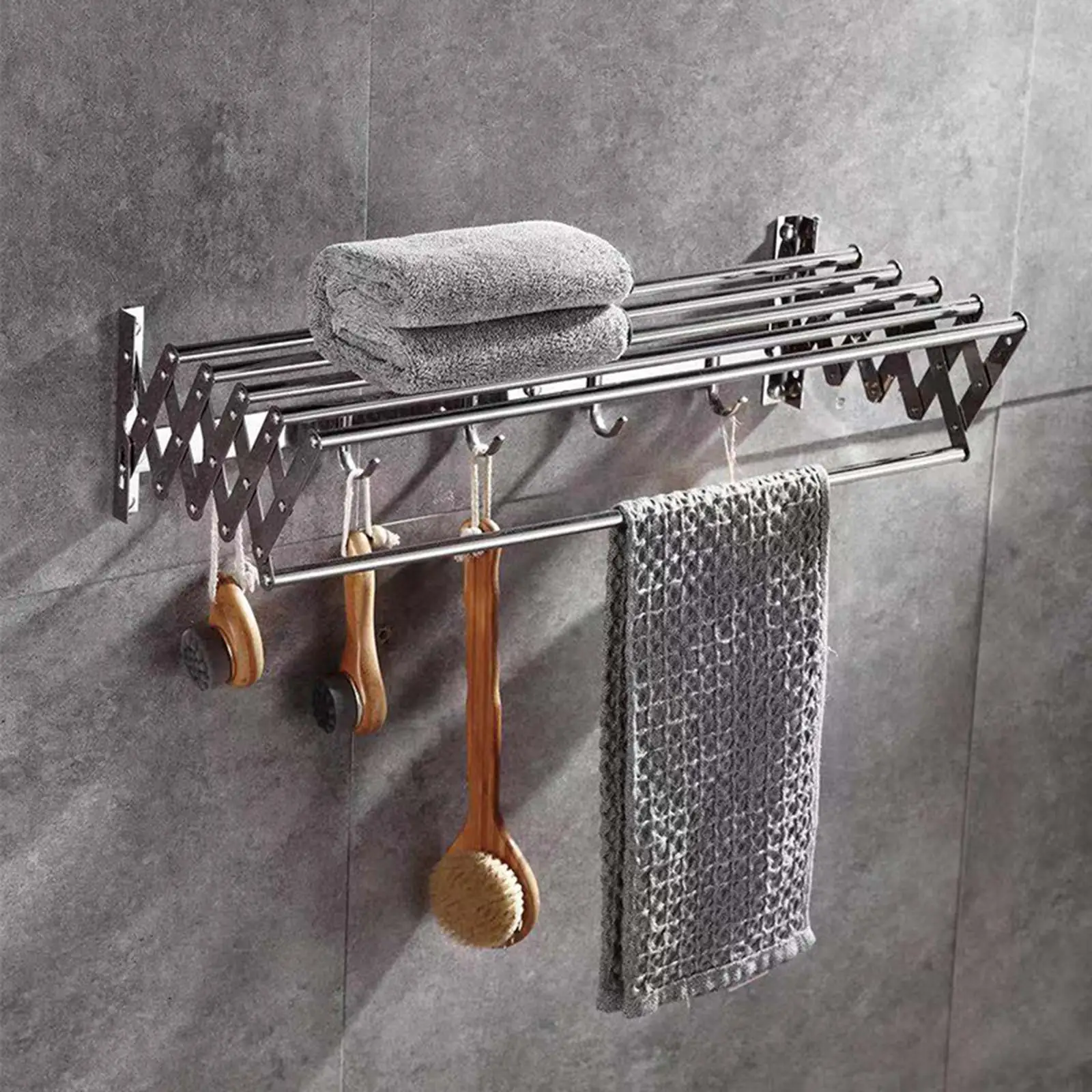 Wall-Mount-Retractable-Towel-Rack-Bathroom-Towel-Bar-for-Bathroom ...