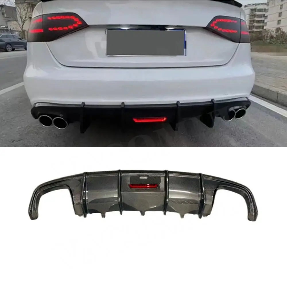Carbon-Fiber-Rear-Bumper-Diffuser-Lip-for-Audi-A4-B8-S4-2009-2010-2011 ...