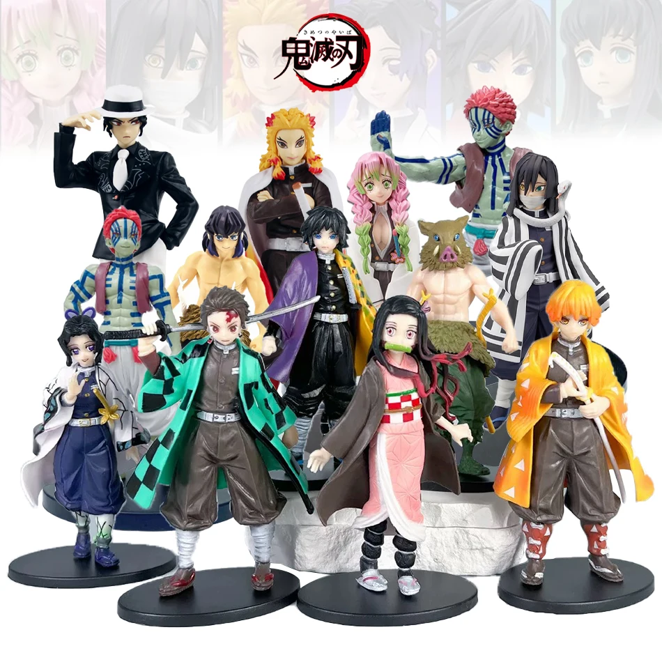 Anime Demon Slayer PVC Figures Tanjirou Nezuko Zenitsu Inosuke Giyu ...