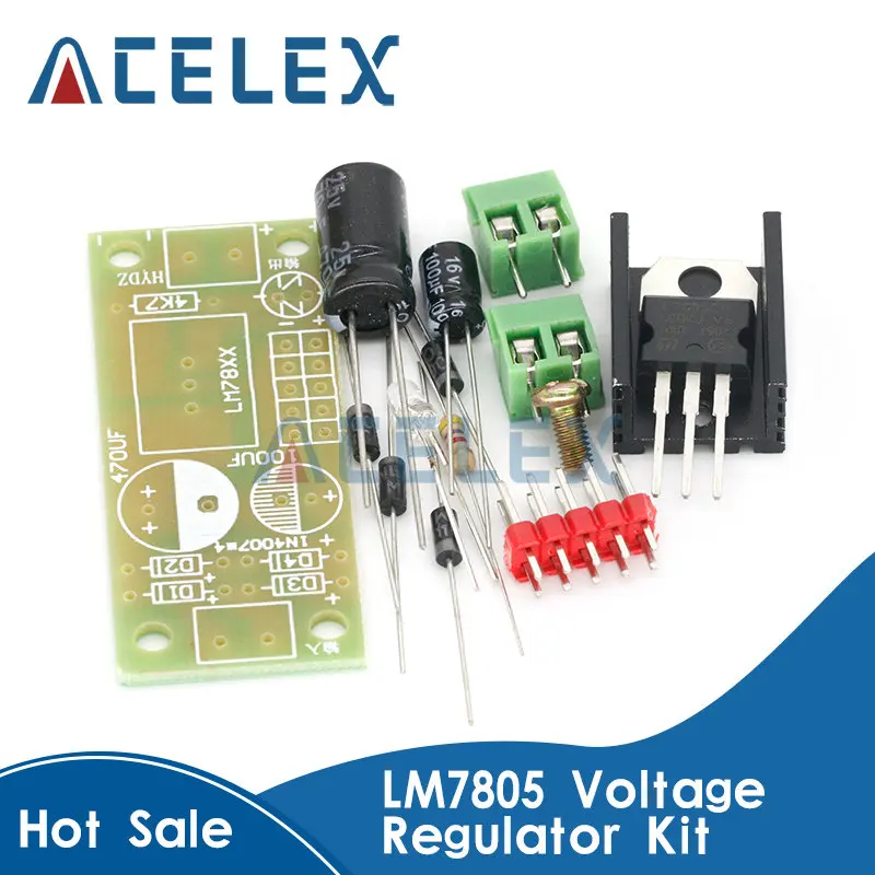 Kit diy lm7805 l7805 dc/ac módulo de fornecimento de energia 5v 6v 9v ...