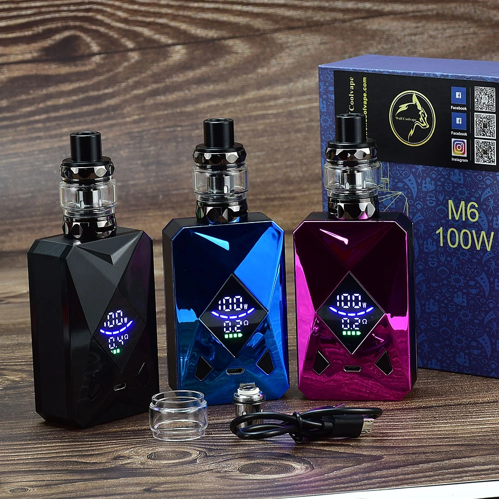 100W Box Mod Vape Kit m6 mod kit 4ml Vaper Atomizer 2600mah Battery Electronic Cigarette vape ...