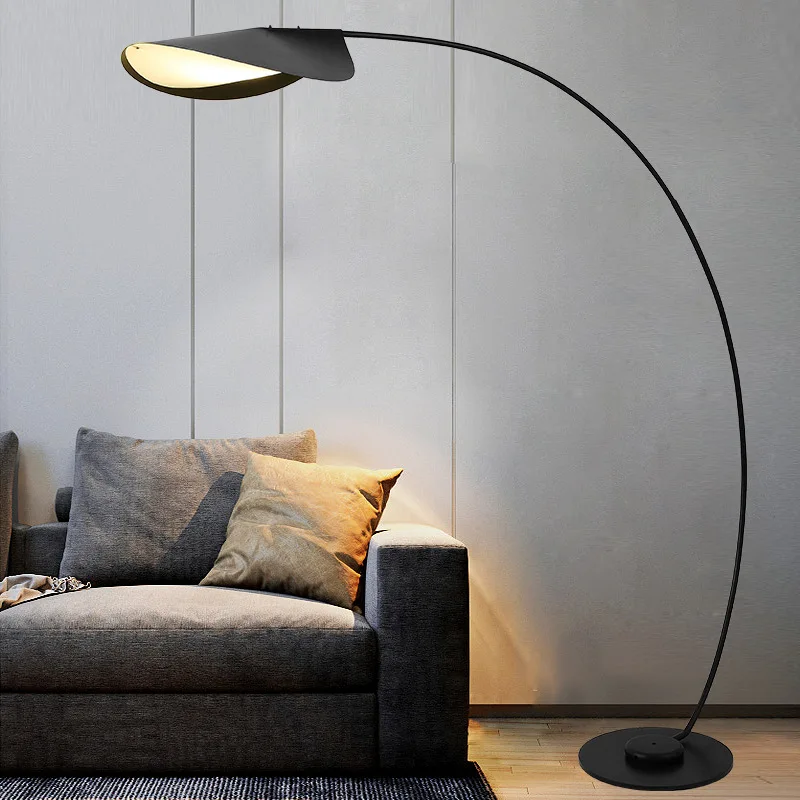 Modern LED Floor Lamp Black Parabola Floor Lights Living Room Lobby ...