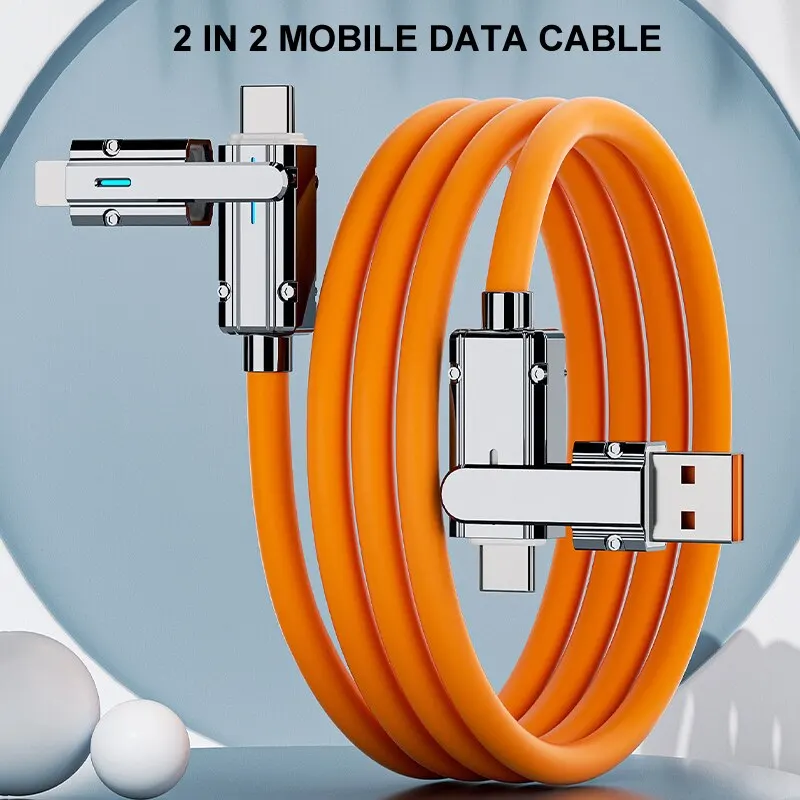Type C To Typec Cable 2-In-2 66W Pd Fast Charging Usb C To Usb C To ...