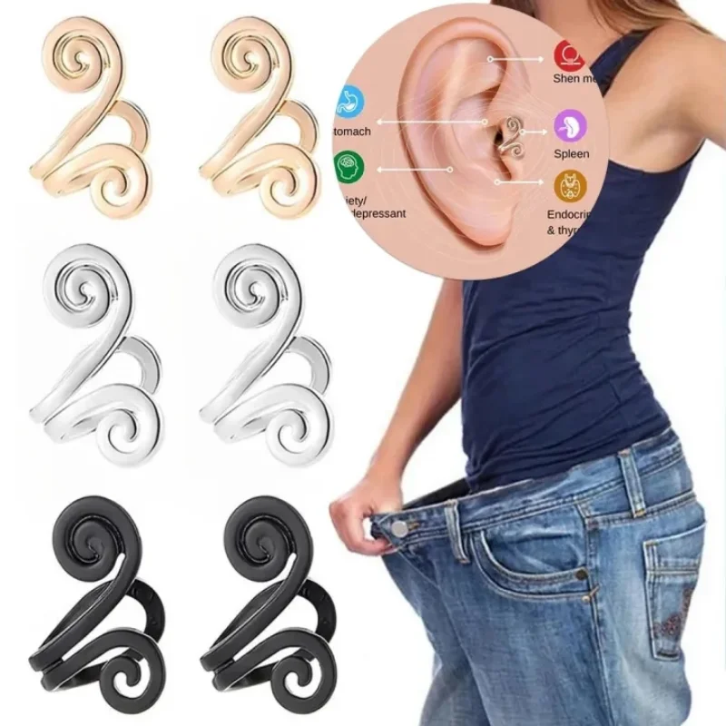 Women Slimming Clip Earrings Healthcare Weight Loss Non Piercing Ear ...