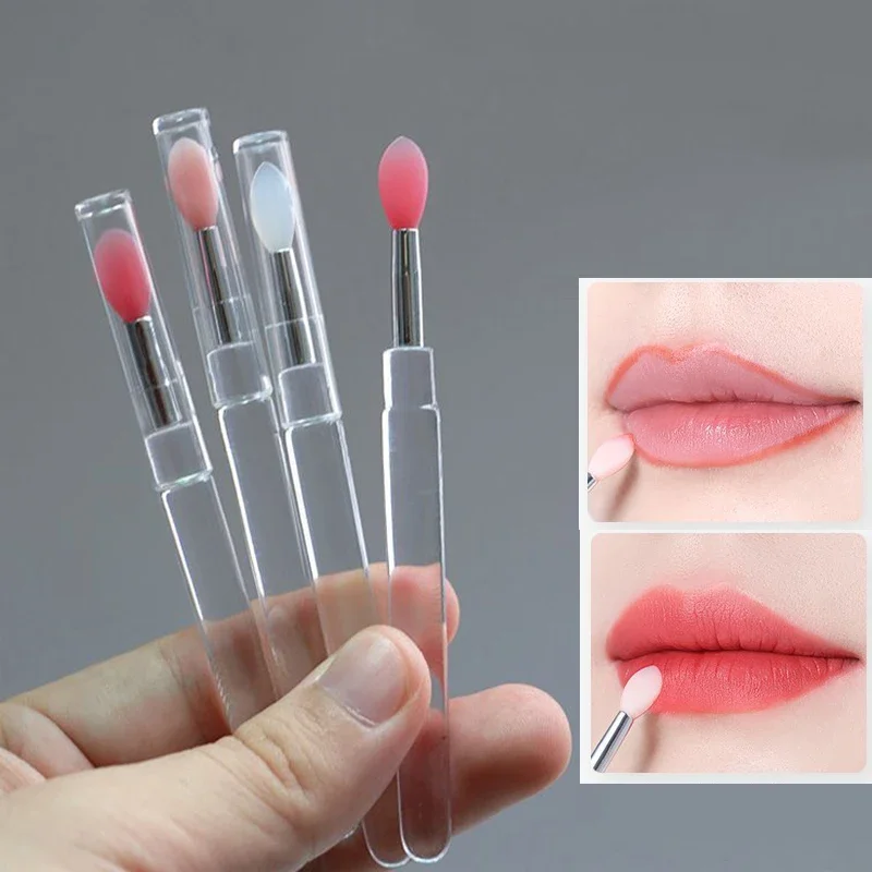 1-3-5PCS-Portable-Silicone-Lip-Brush-With-Cover-Soft-Multifunctional ...