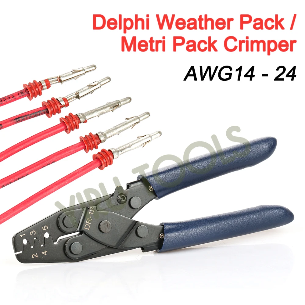 YIRU TOOL Delphi Weather Pack Crimper AWG14 to AWG24 Wire Crimper for ...
