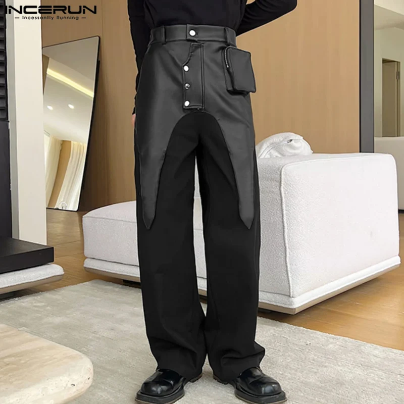 INCERUN-2023-Korean-Style-Men-s-Trousers-Deconstructed-Design-Spliced ...