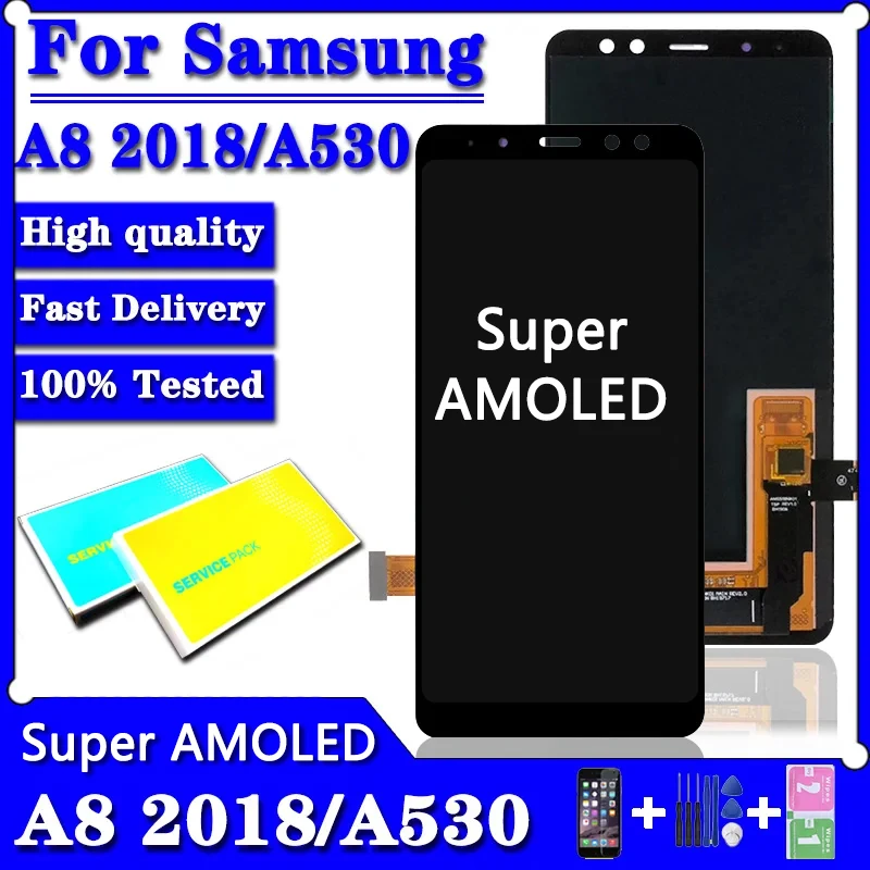 5-6-Super-Amoled-For-SAMSUNG-A8-2018-A530-A530F-LCD-Display-Touch ...