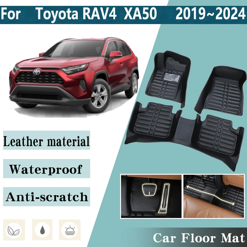 LHD Car Floor Mat for Toyota RAV4 XA50 2019 2024 Auto Luxury Leather Foot Inner Liner Carpet Pads Custom Rug Pad Car Accessories AliExpress