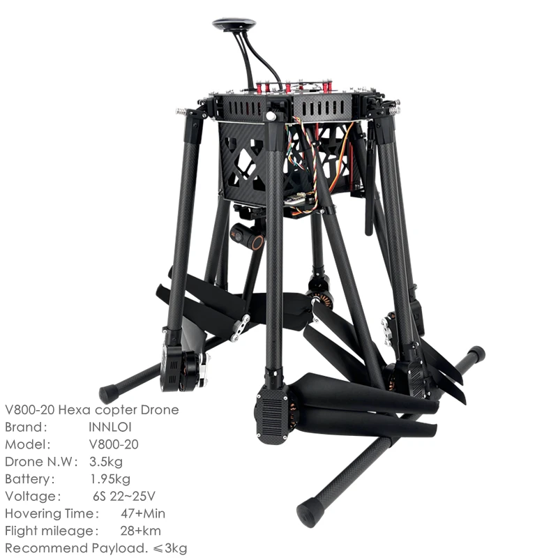 Innloi Diy V800 985mm Drone Hexacopter Carbon Fiber Umbrella Folding ...