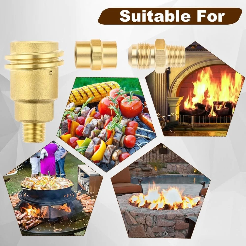 3Pcs QCC1/Type1 Male & POL Female Nut Propane Gas Connect Adapter 1/4 ...