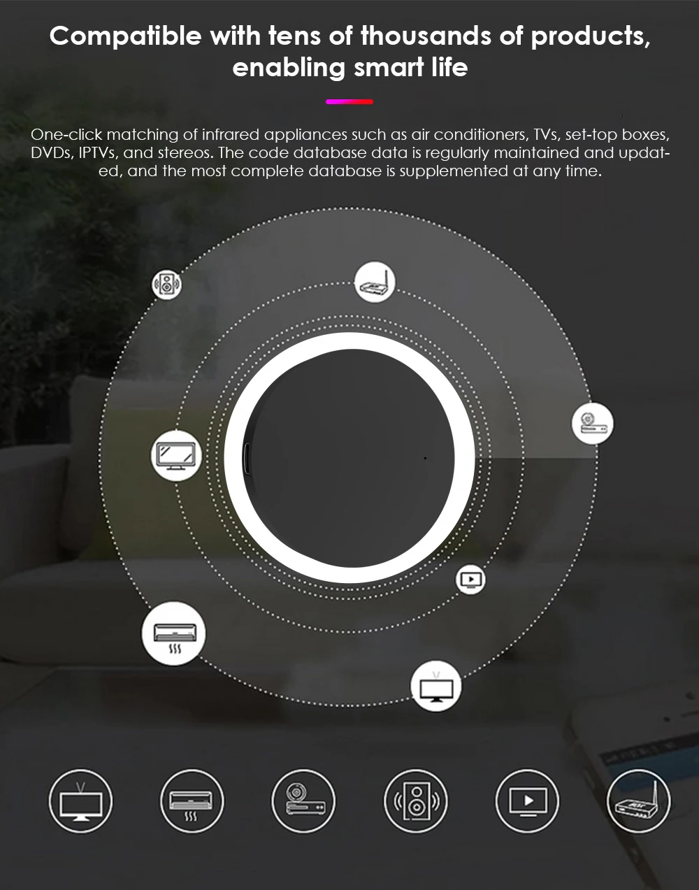 TUYA Smart IR Remote Control WiFi Universal Infrared For TV DVD AUD AC ...