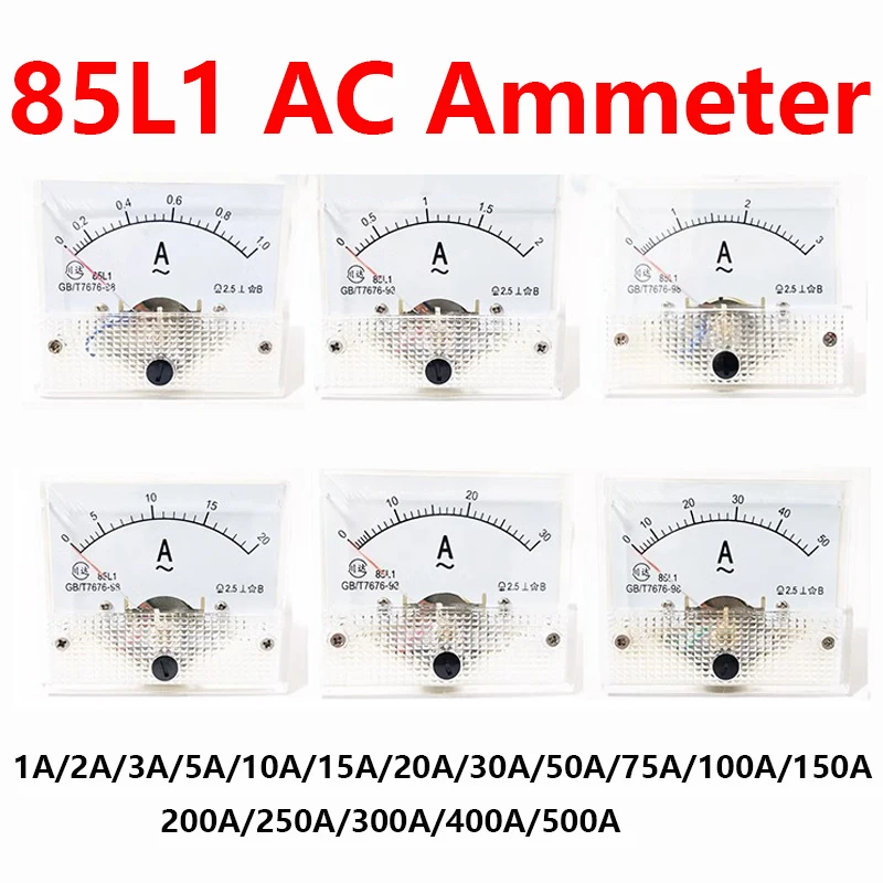 85L1-AC-Analog-Current-Meter-Panel-50mA-500mA-1A-5A-10A-20A-50A-100A ...